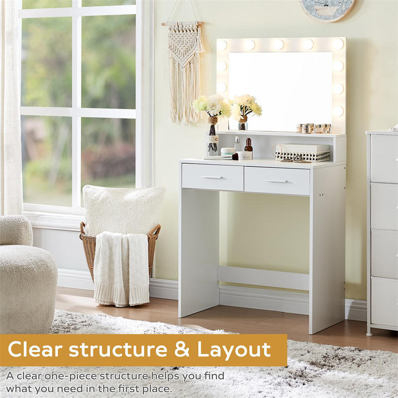 Modern White Dressing Table Set - Global Trade Mart